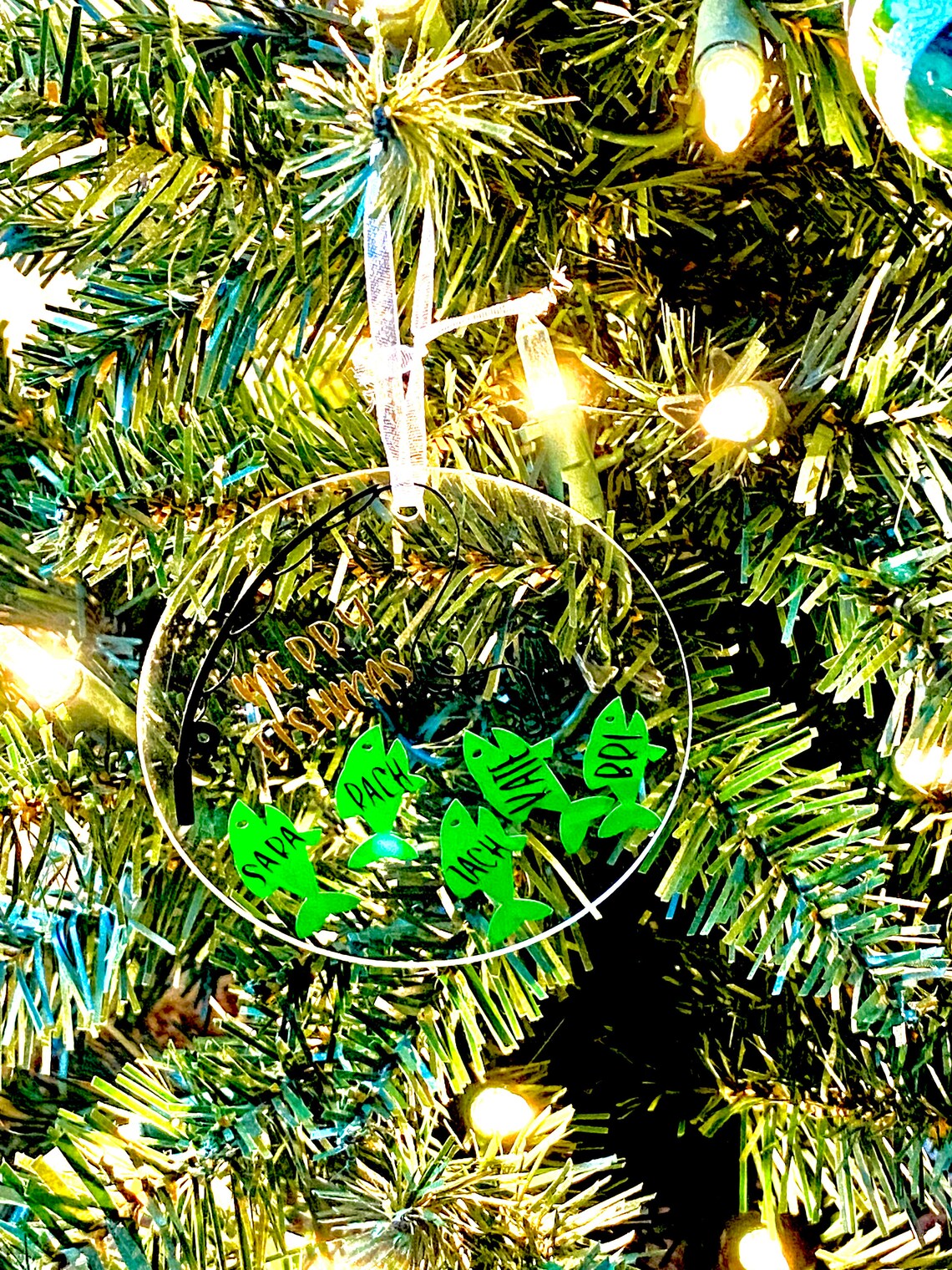 Merry Fishmas Family Fishing Christmas Tree Ornament - Etsy