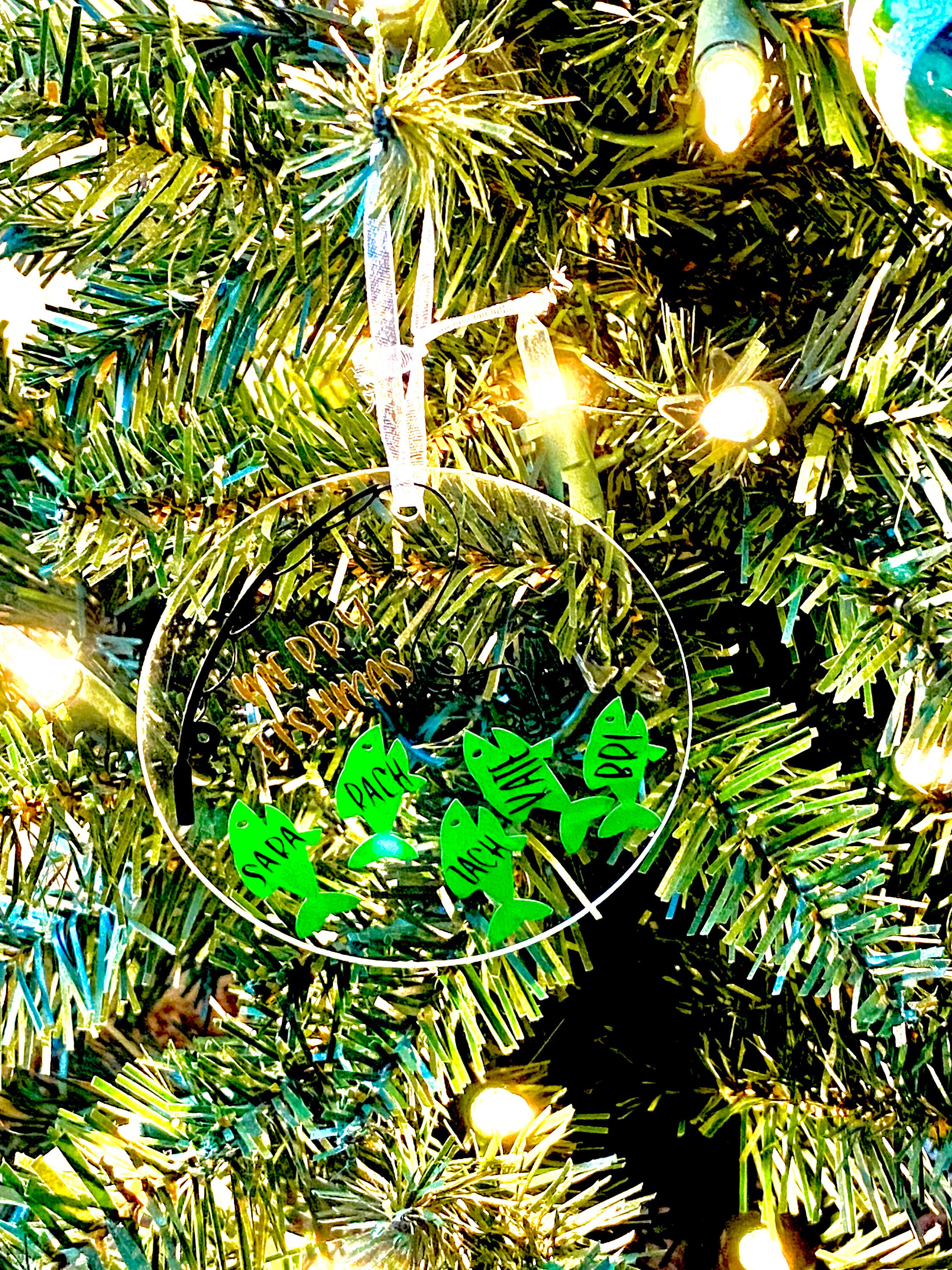 Merry Fishmas Family Fishing Christmas Tree Ornament - Etsy