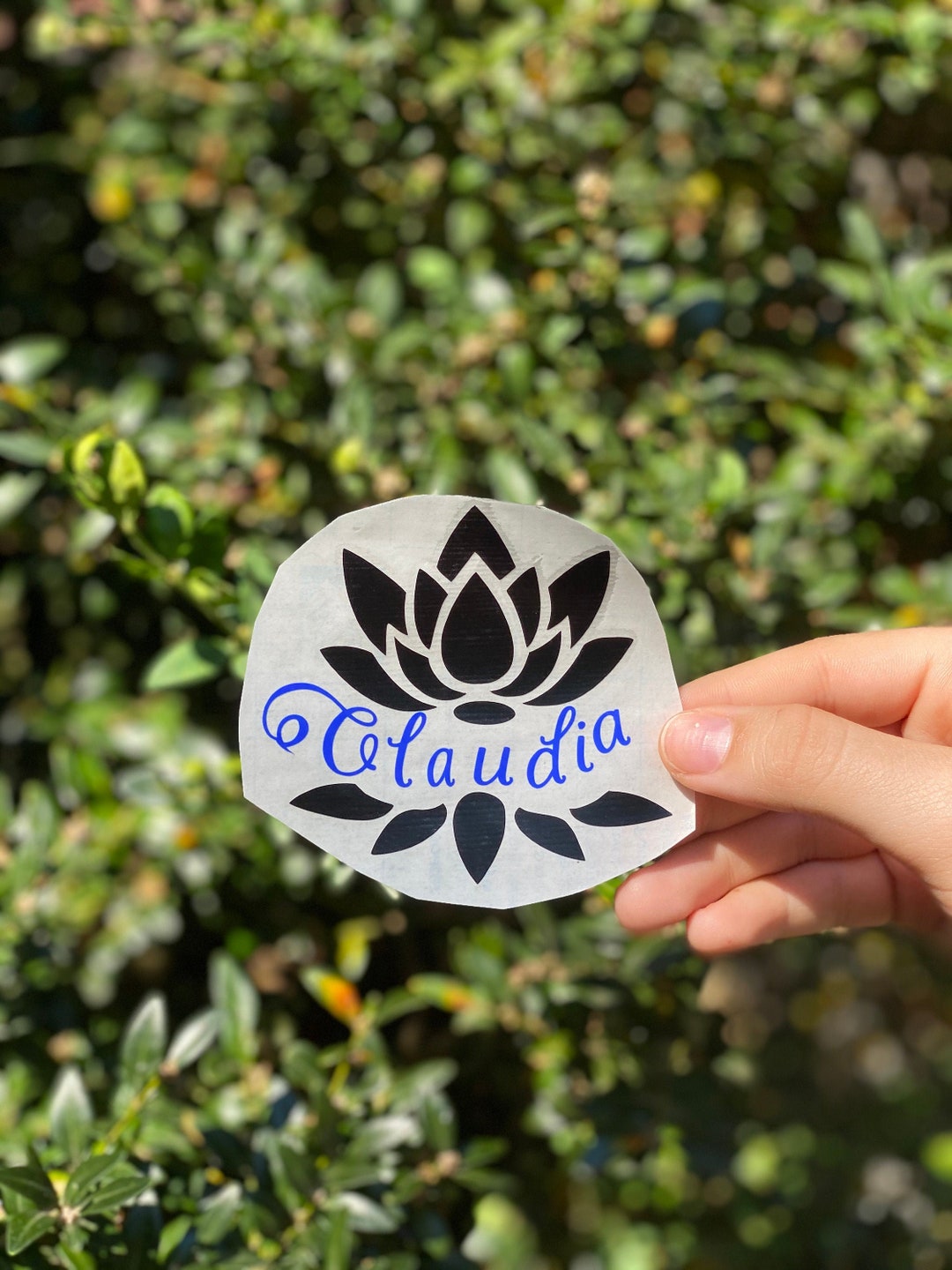 Personalized Lotus Flower Vinyl Decal - Custom Name Sticker - Etsy