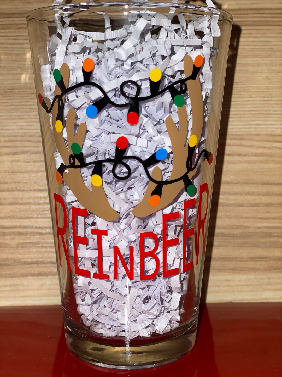Reinbeer Pint Glass/ Funny Christmas Pint Glass - Etsy