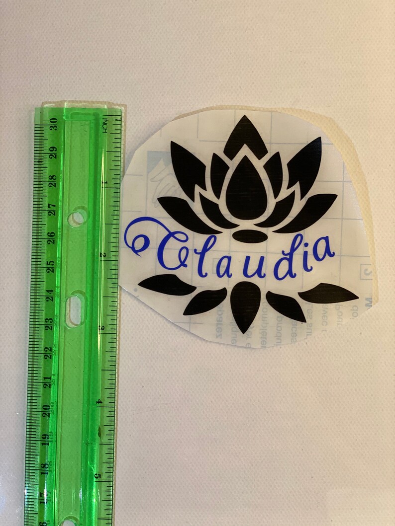 Personalized Lotus Flower Vinyl Decal - Custom Name Sticker - Etsy
