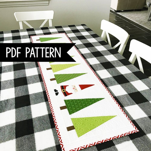 Santa in the Trees Table Runner Pattern PDF - Etsy