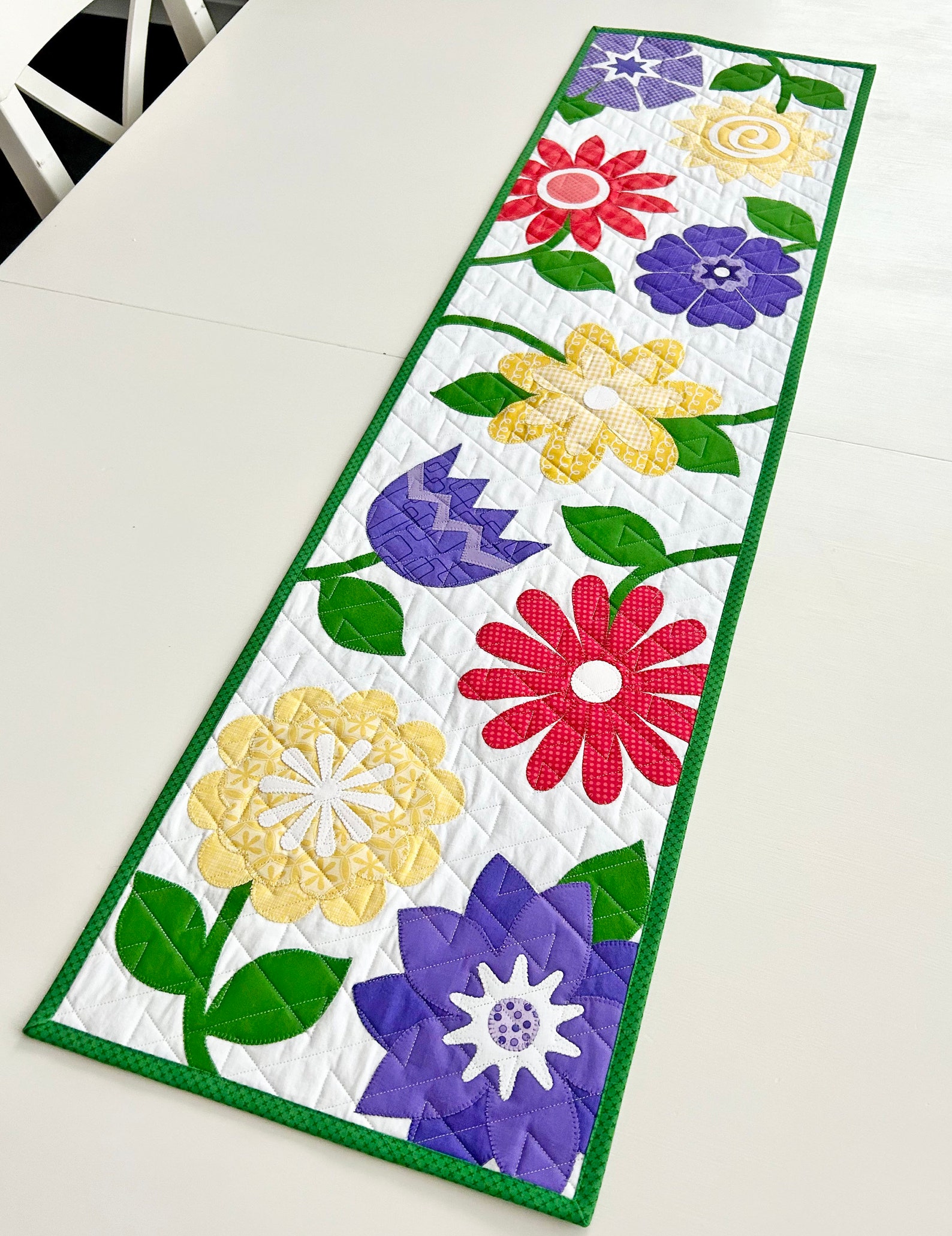 Flower Garden Table Runner Pattern PDF - Etsy