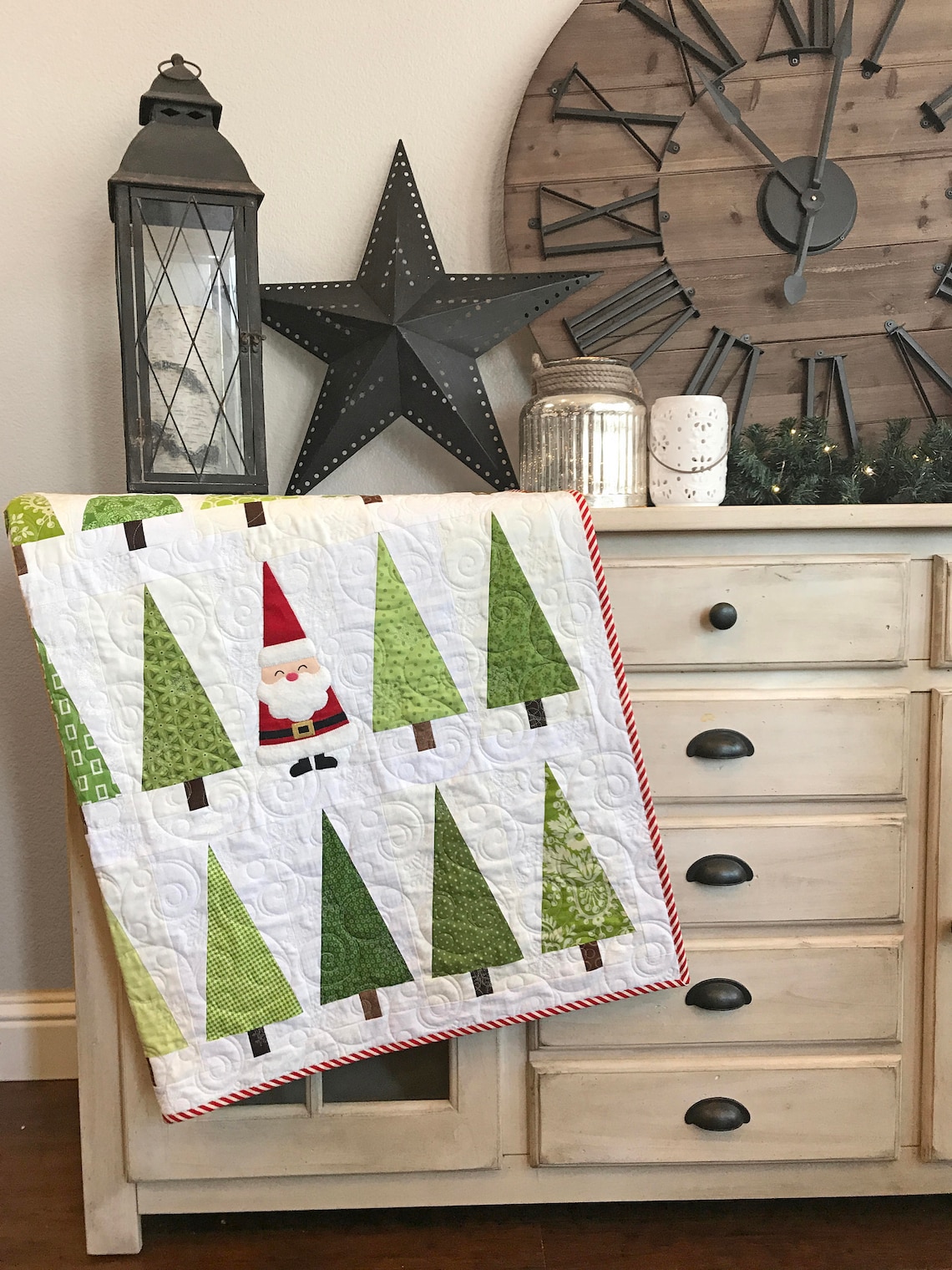 Santa in the Trees Quilt Pattern PDF - Etsy