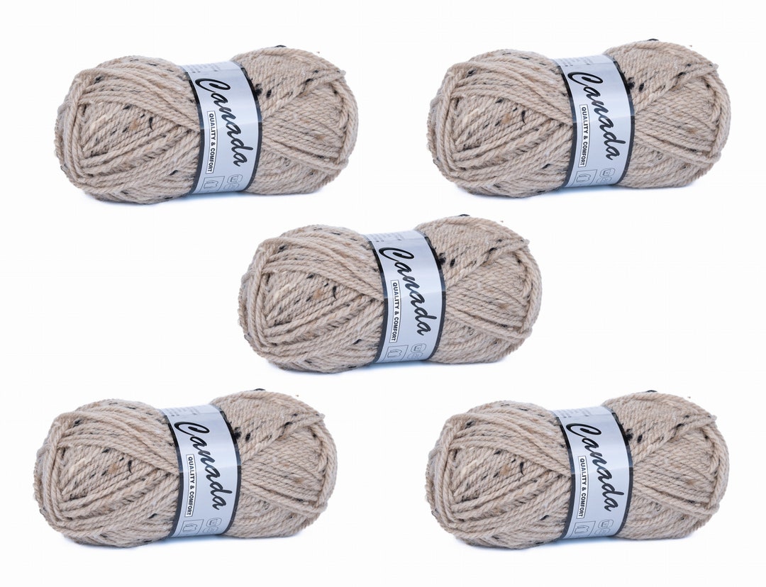 Set of 5 Skeins - Lammy Yarns Canada 35% Wool Yarn Tweed Beige - Free ...