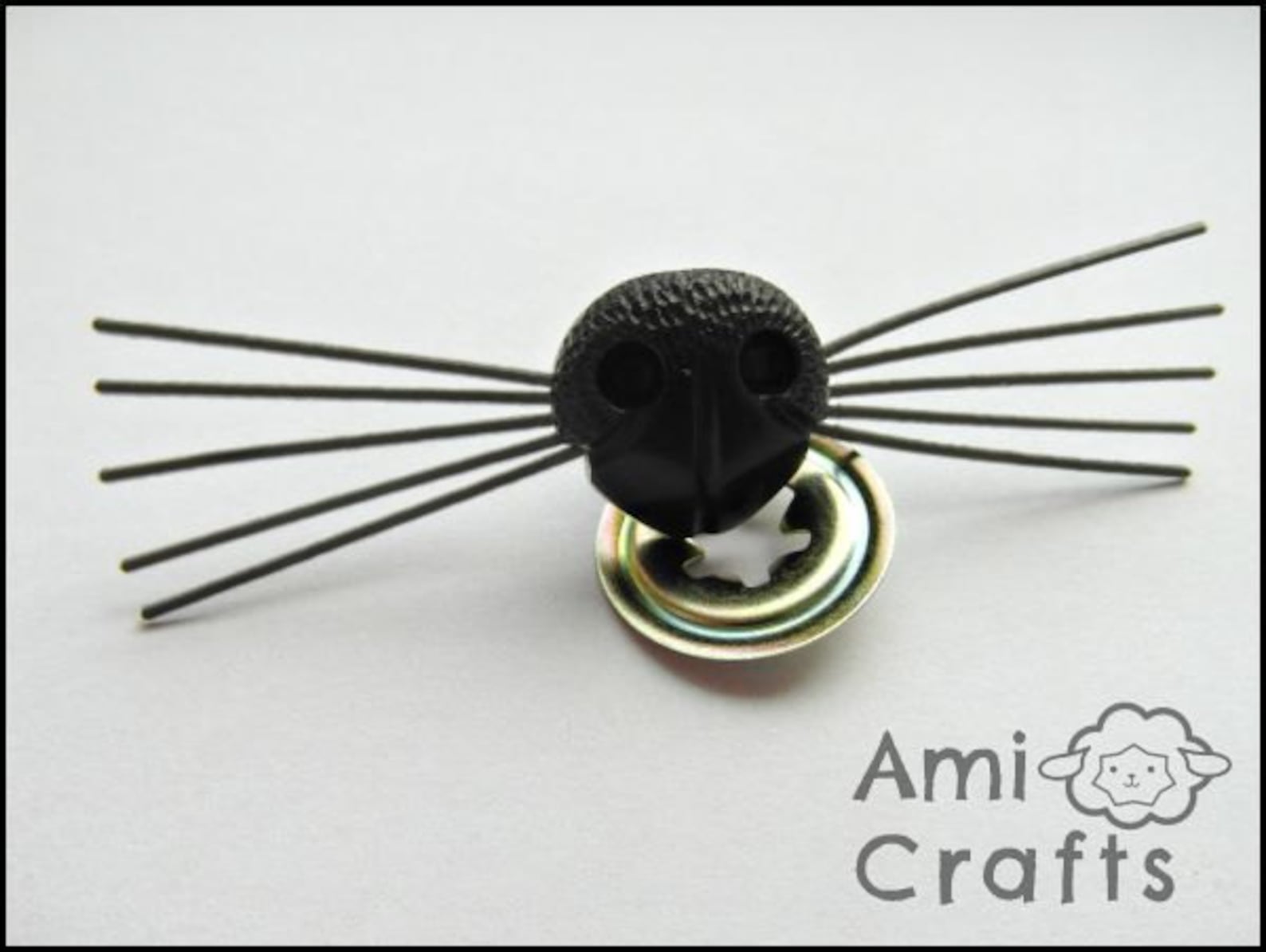 3 Black Safety Noses (22mm), Cat Nose With Whiskers - for Toys ...