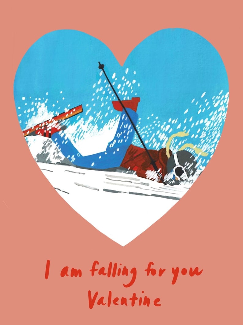 DIGITAL DOWNLOAD, Ski Valentine, Ski Love, Printable Valentine - Etsy