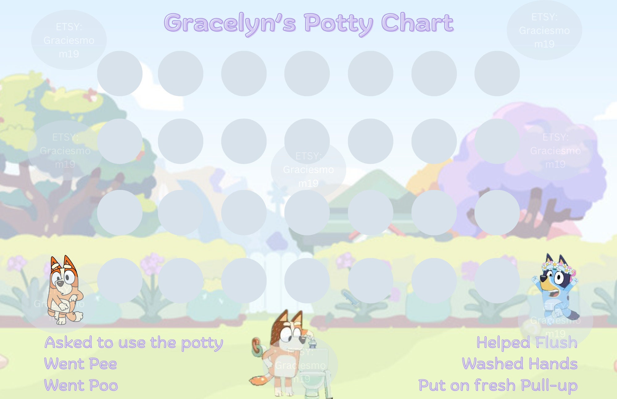 Bluey Custom Potty Chart - Etsy