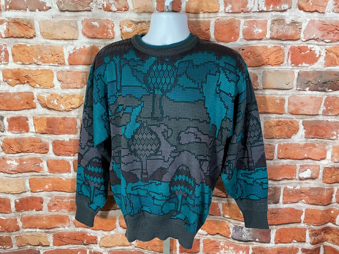 Vintage 80s Saturdays Funky Cosby Sweater - Sz M - Grunge Emo Indie - Etsy