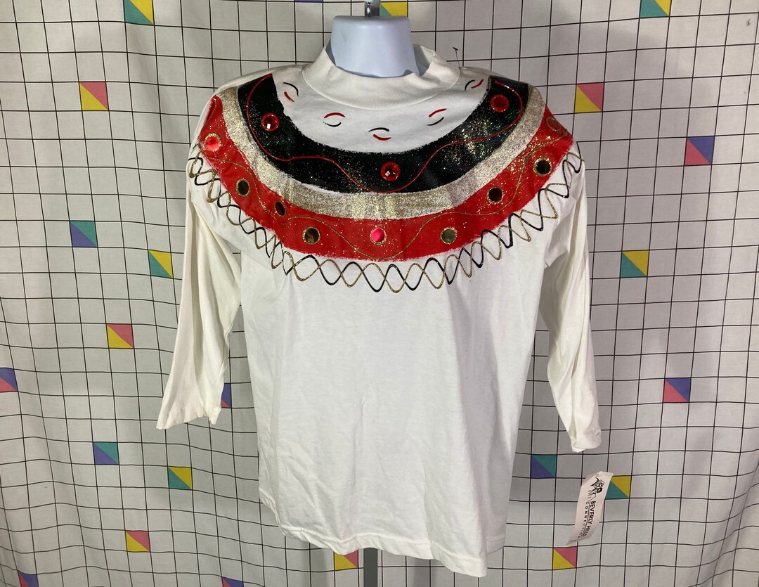 Vintage 80s Beverly Hills Connection Hand Puffy Painted Shirt NOS W ...