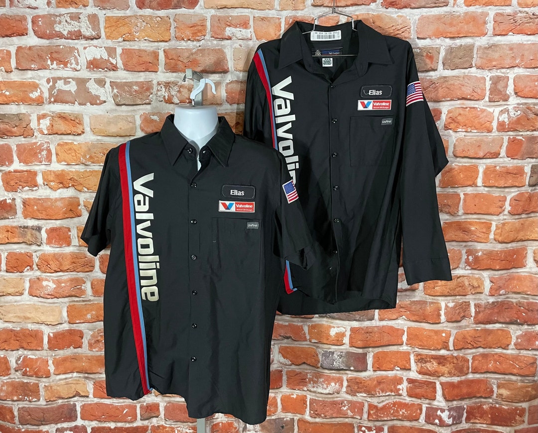 Vintage Valvoline Striped Work Shirt - Sz L - Elias - Nascar Racing Oil ...