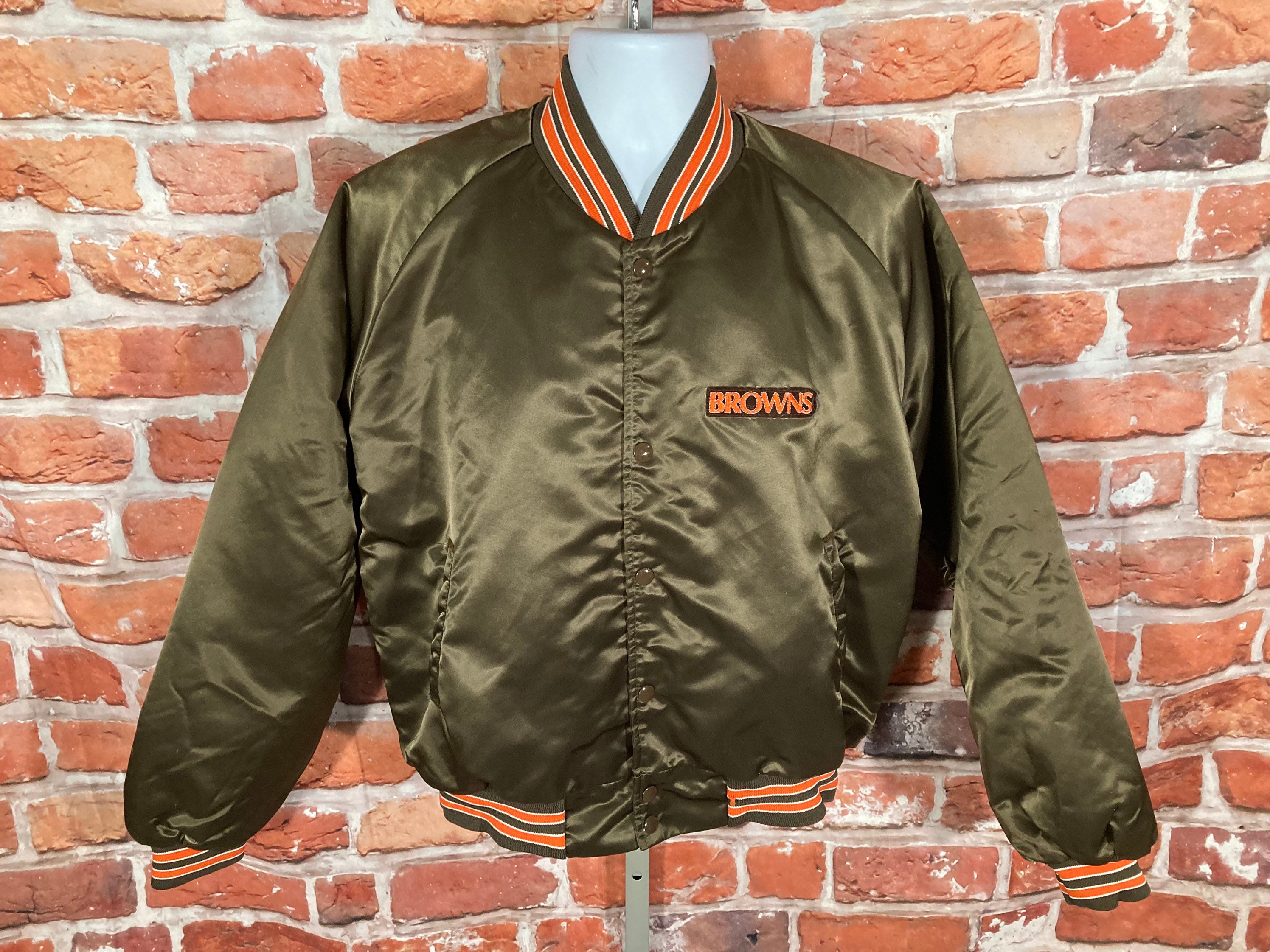 Beautiful vintage Cleveland Browns Chalk Line Satin Bomber | Etsy