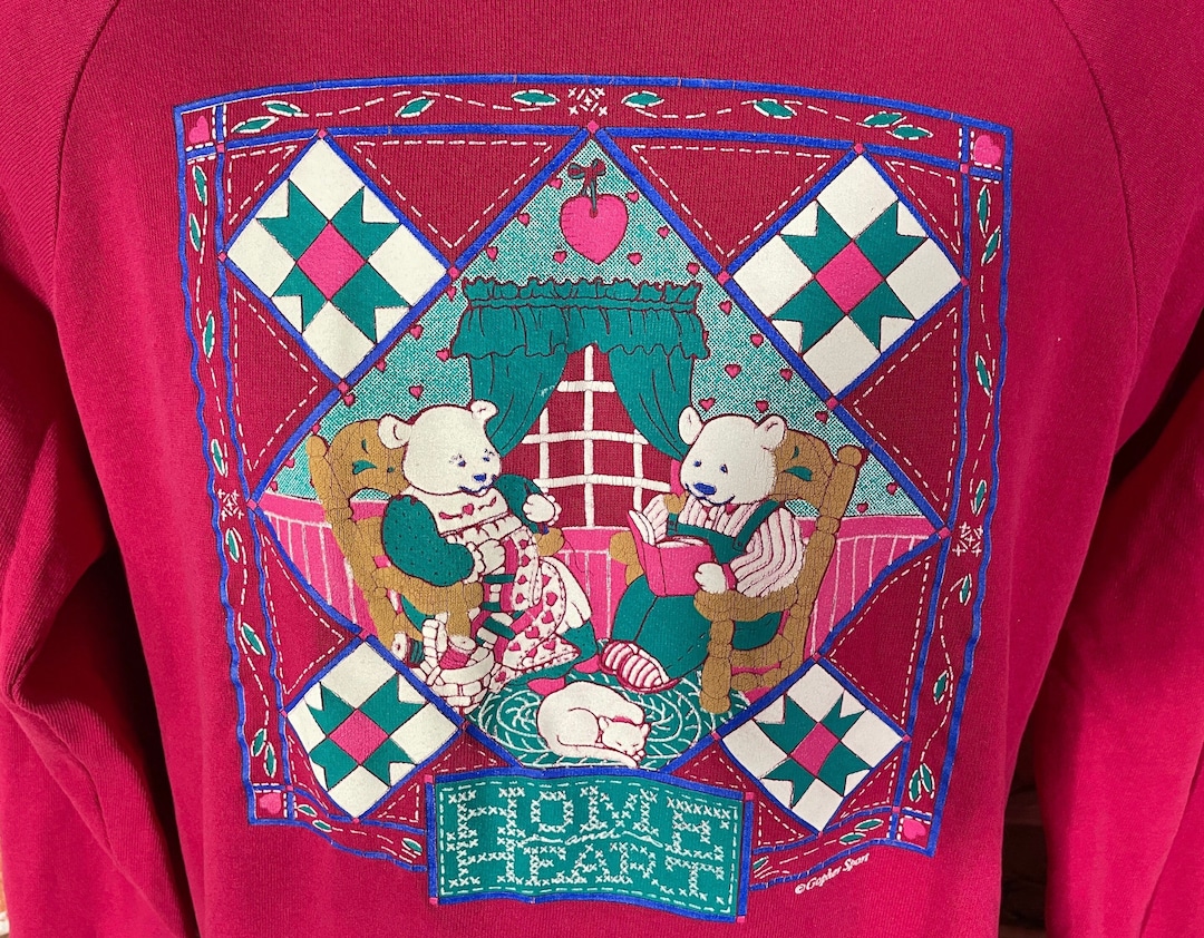 Vintage 80s 90s Grandma Cute Teddy Bears Country Sweatshirt W Polo ...