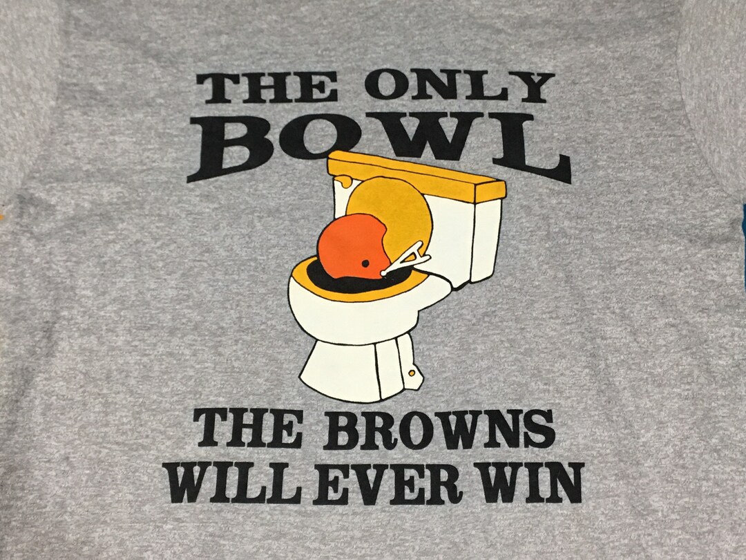 Vintage 80s Pittsburgh Steelers Anti Browns Toilet Bowl Shirt Screen ...