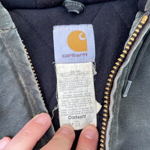 Distressed Faded Carhartt J140 Canvas Insulated Work Jacket Sz 2XL Tall ...