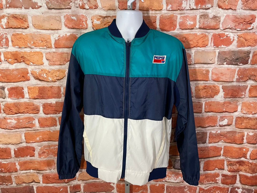 Vintage Pepsi Colorblock Windbreaker Jacket - Sz L - 80s 90s Grunge - Etsy