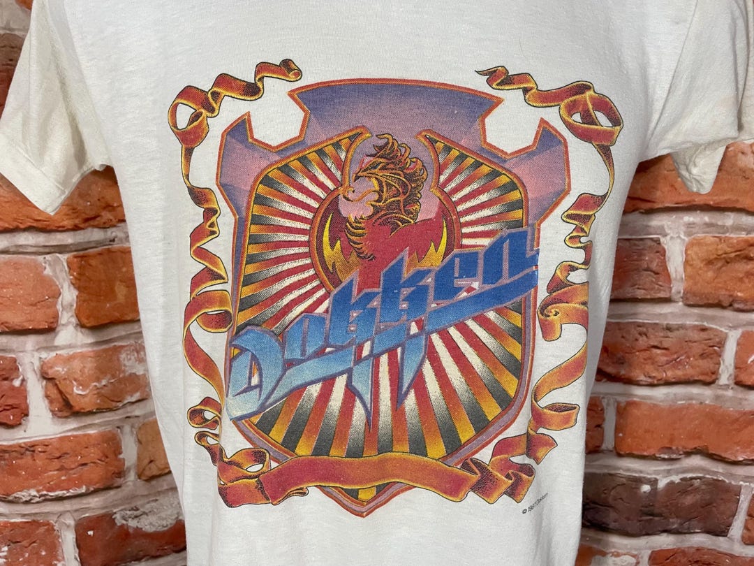 1987 Dokken Tour Shirt - Fits XS- 80s Vintage Glam Hair Metal Grunge ...