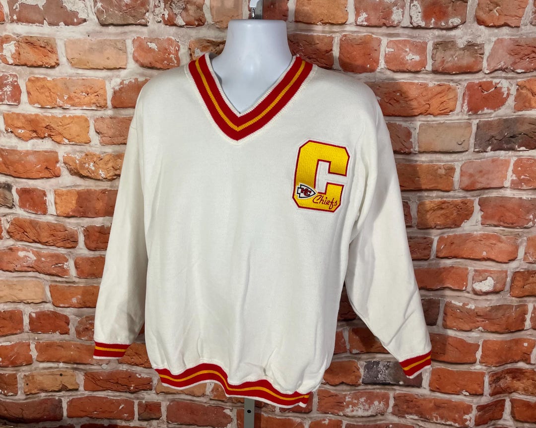 Vintage Kansas City Chiefs Cliff Engle Preppy Letterman Sweatshirt - Sz ...