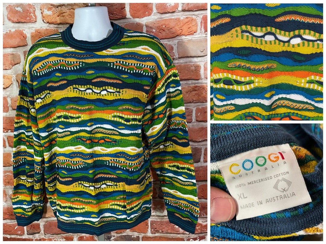 Vintage 90s Coogi 3D Colorful Textured Sweater Sz XL Cosby - Etsy