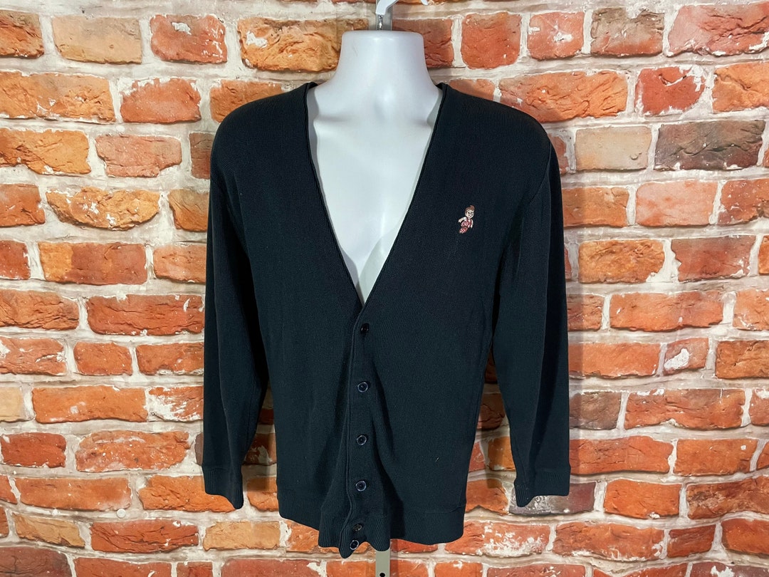 Vintage 90s Big Boy Restaurant Cardigan Sweater - Sz M - Grunge Emo ...