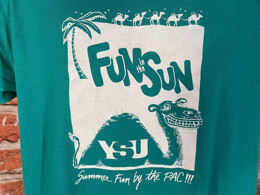 Vintage 80s YSU Fun in the Sun Camel Shirt Screen Stars XL Soft Single ...