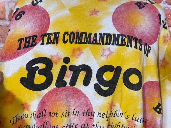 insane vintage Ten Commandments Of Bingo all over pri… - Gem