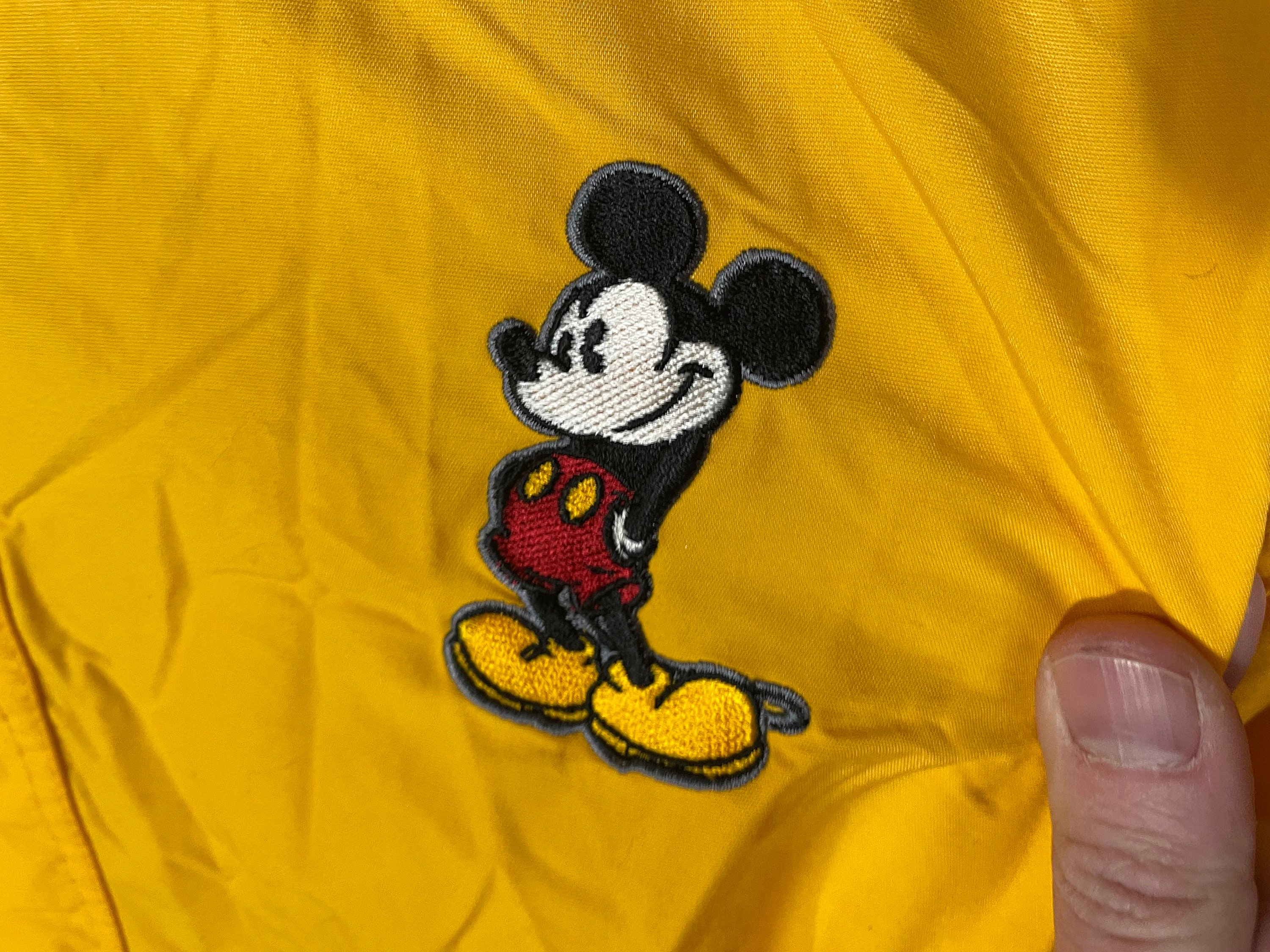 Vintage 90s Mickey Mouse Yellow Pullover Puffer Jacket - Sz Vintage 90s Mickey Mouse Yellow Pullover Puffer Jacket - Sz