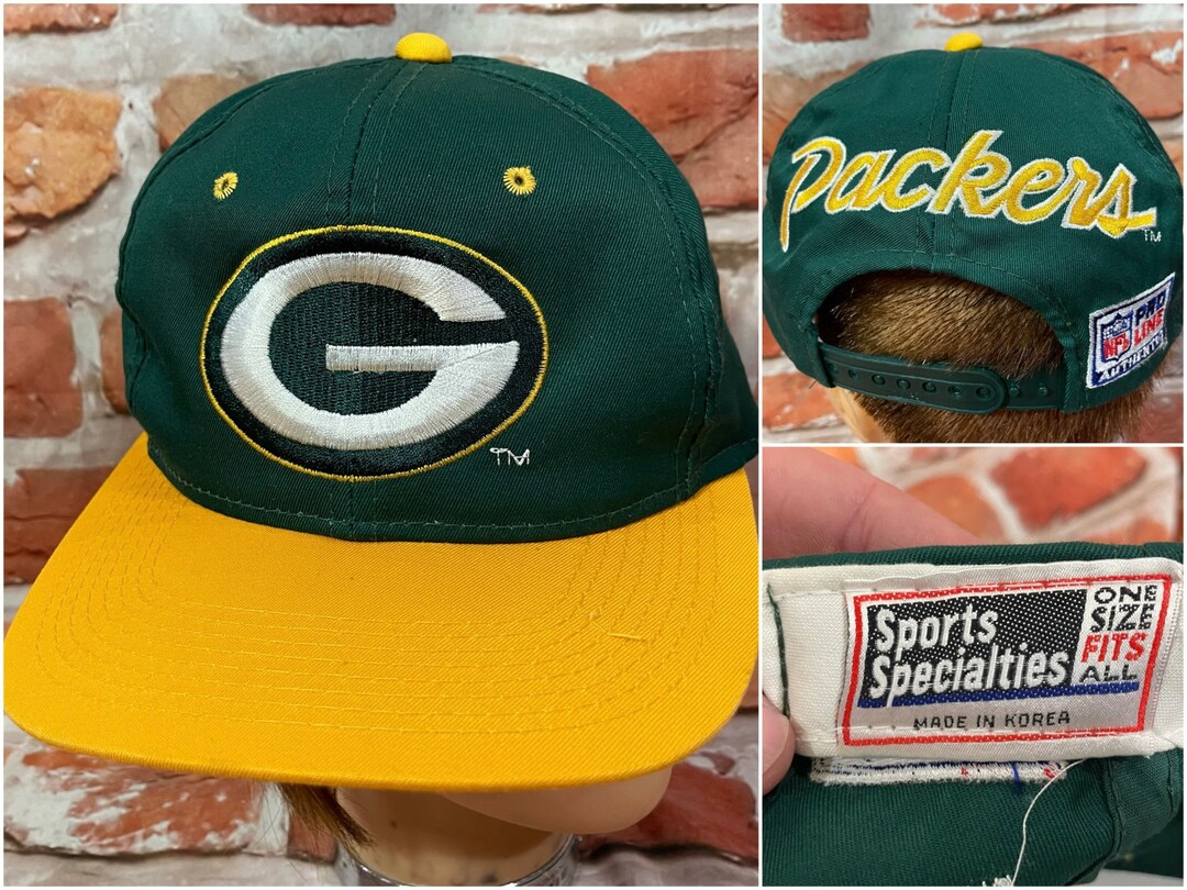 Vintage Green Bay Packers Sports Specialties Snapback Script Back ...