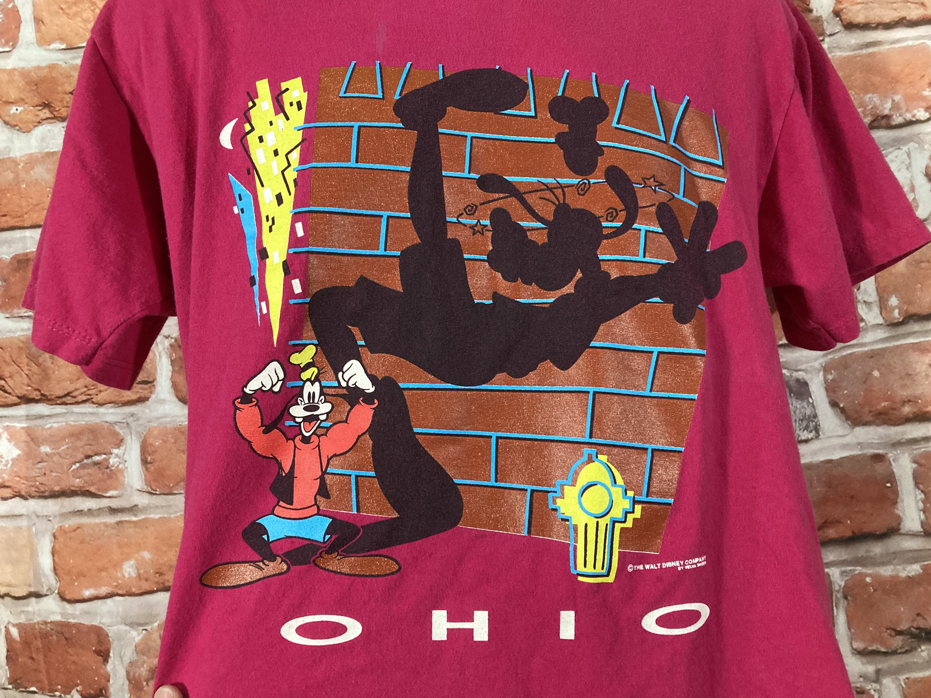 Vintage 90s Goofy Ohio Pink Velva Sheen Disney camisa sz XL | Etsy