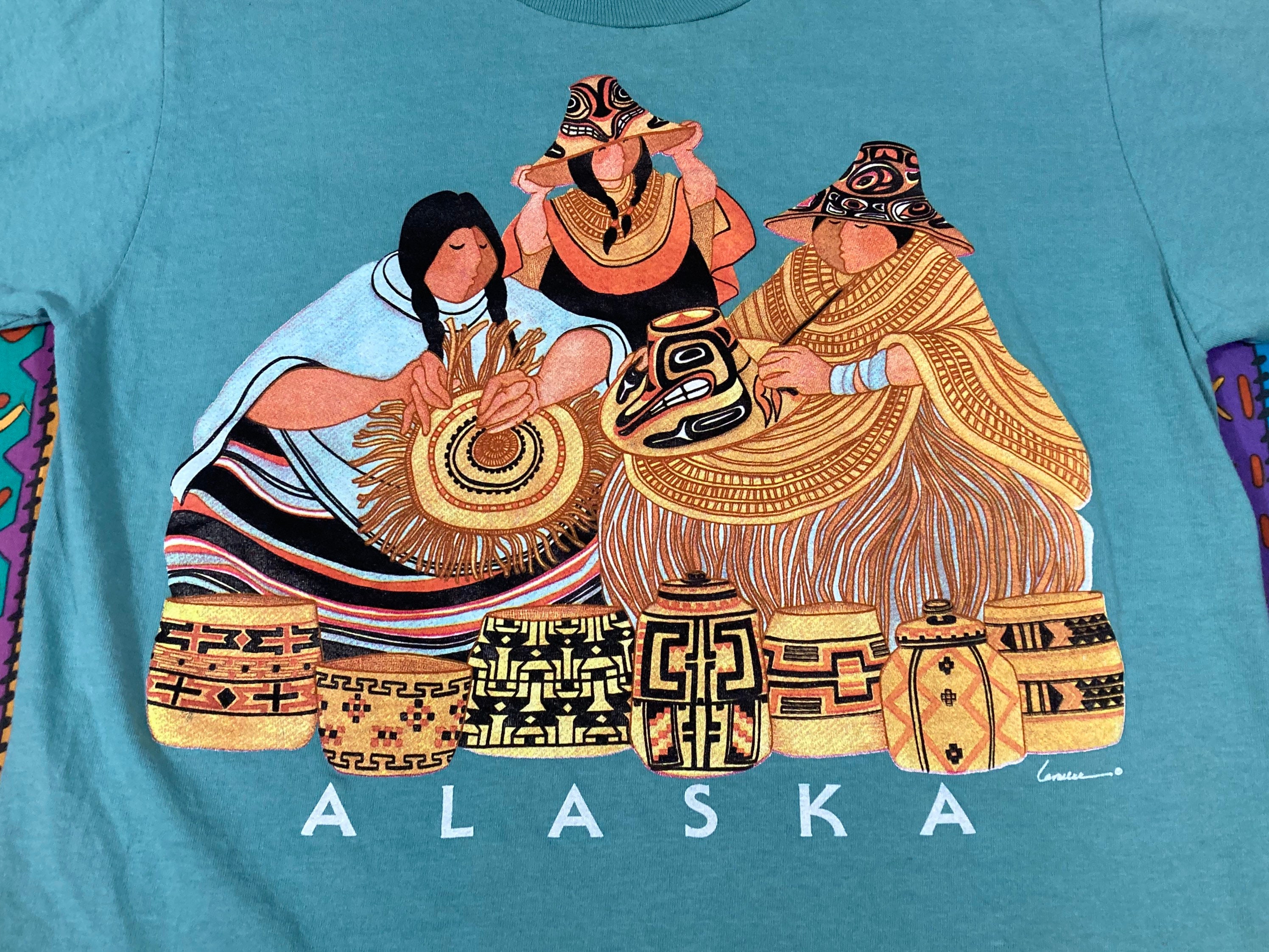 Vintage 80s 90s Alaska Inuit Women Print Shirt Sz M Jerzees - Etsy