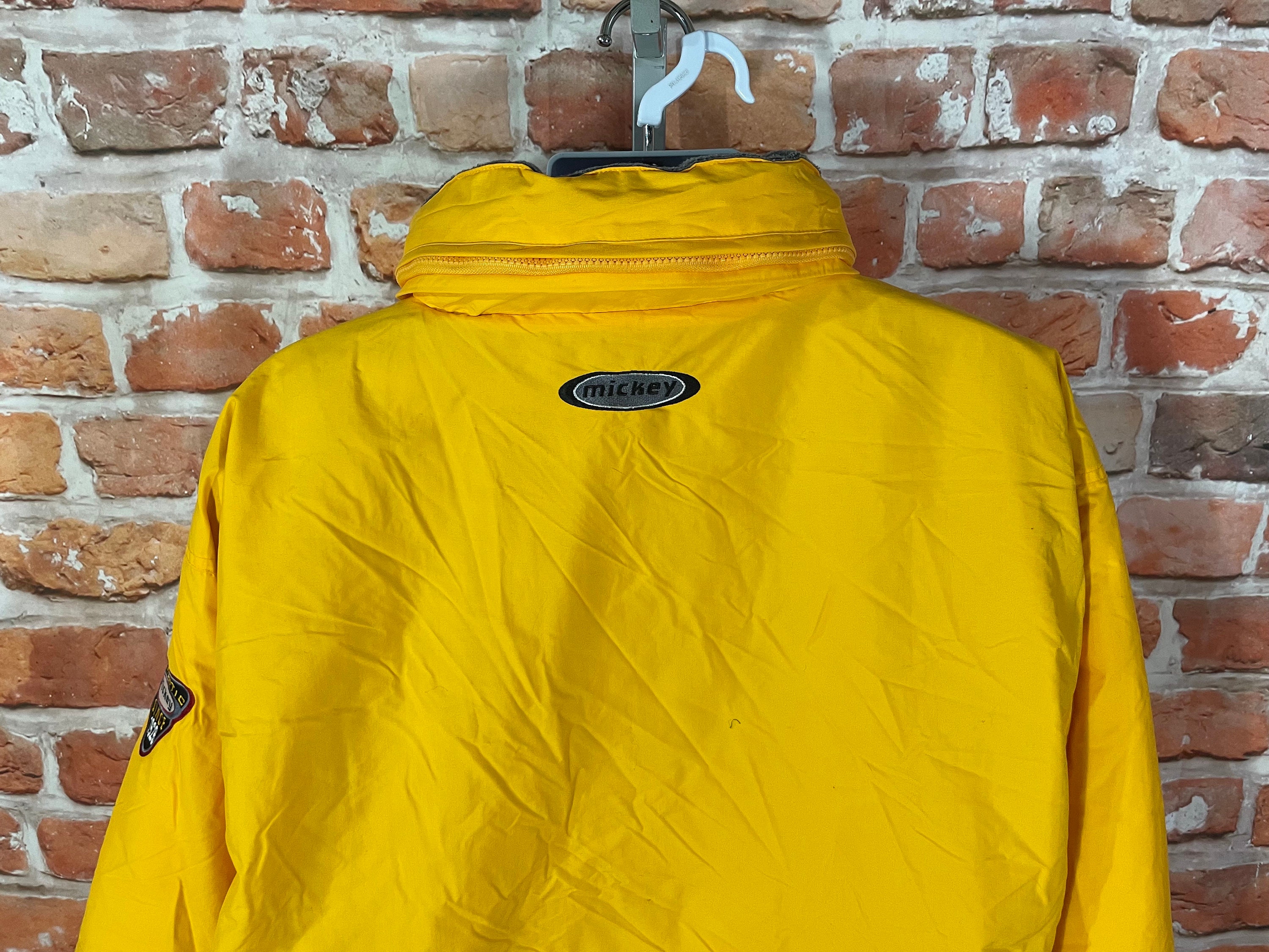 Vintage 90s Mickey Mouse Yellow Pullover Puffer Jacket - Sz Vintage 90s Mickey Mouse Yellow Pullover Puffer Jacket - Sz