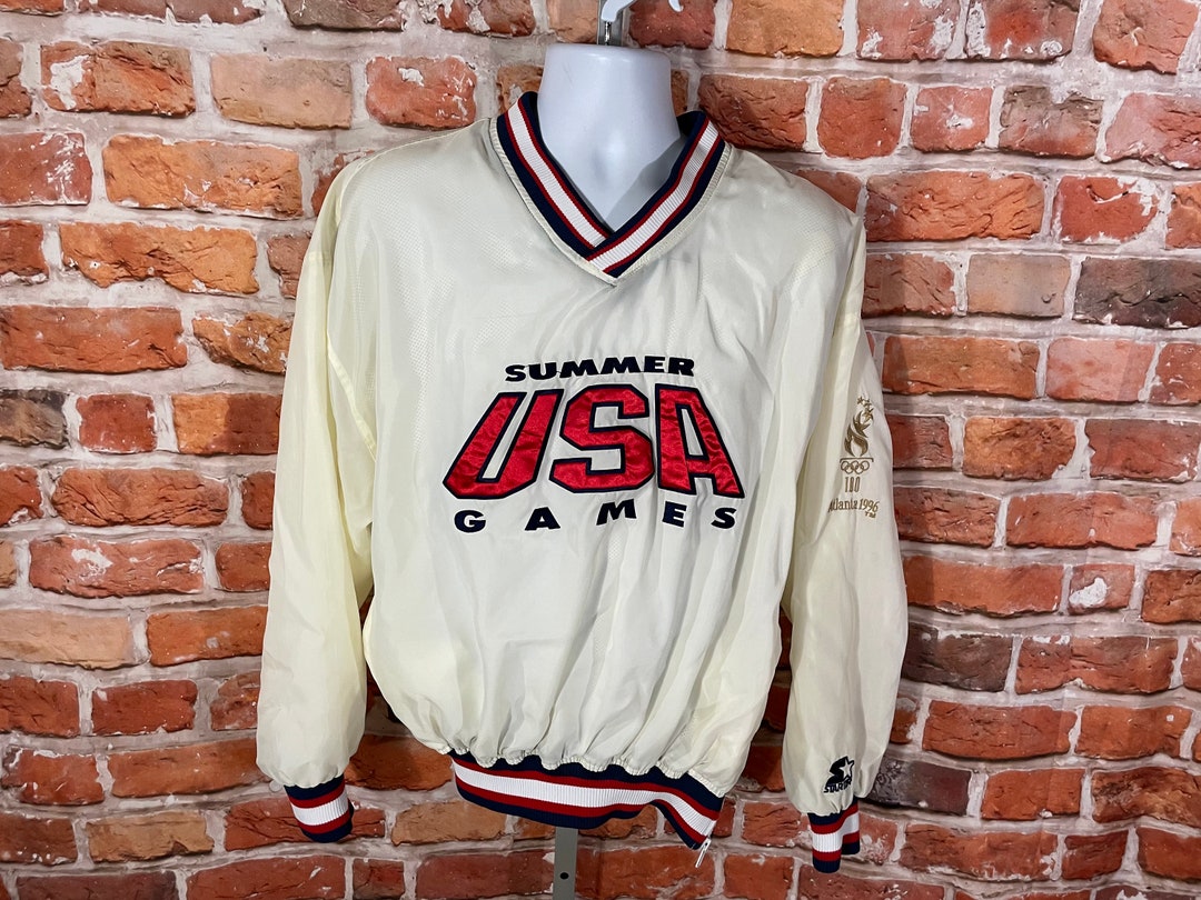 Vintage 1996 Starter USA Atlanta Olympics Pullover Windbreaker - Sz L ...