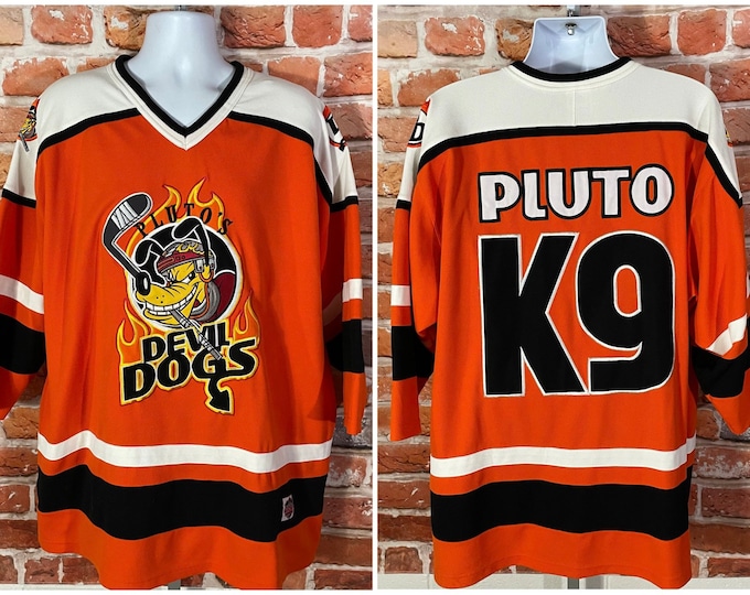 Vintage 90s Pluto Devil Dogs Hockey Jersey Sz 2XL Disney Grunge - Etsy