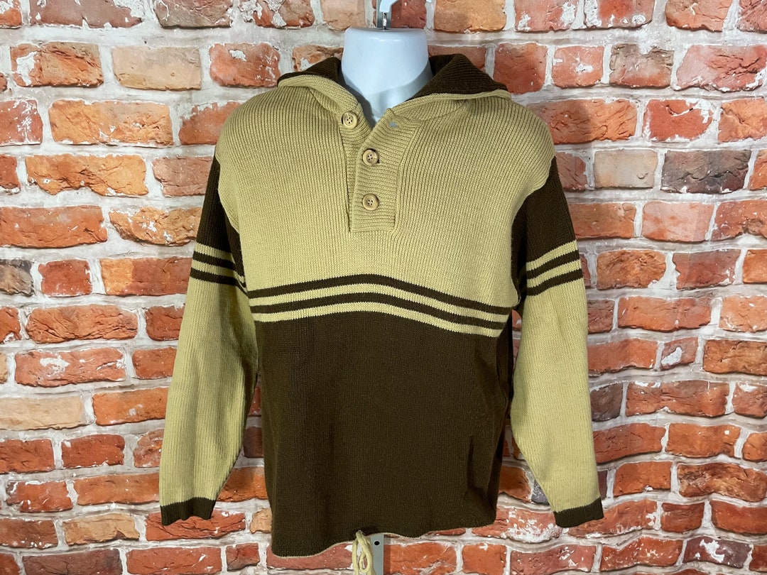 Vintage 70s Hooded Sweater - Fits L - Grunge Emo Indie Boho Hoodie - Etsy