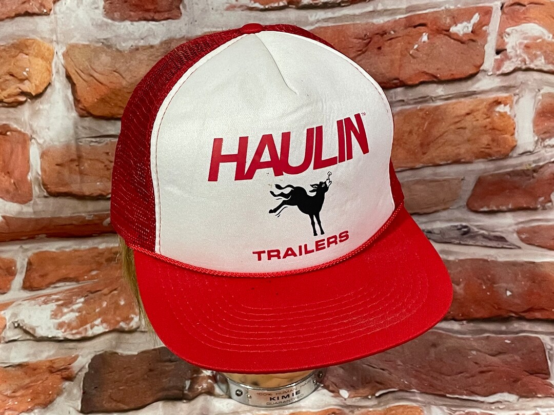 Vintage 80s Haulin Ass Trailers Mesh Trucker Snapback Hat Emo Indie ...
