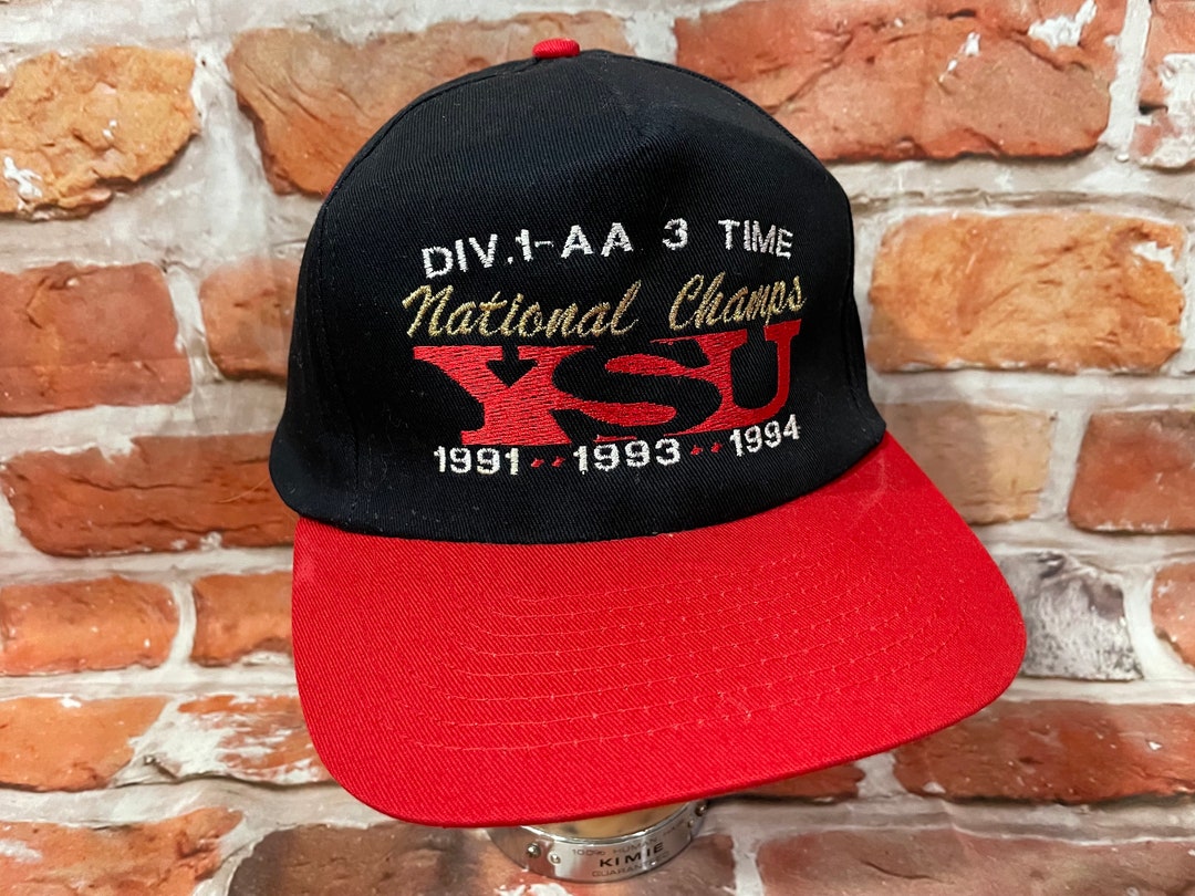 Vintage 90s YSU Three Time Natioanl Champions Snapback Hat Youngstown ...