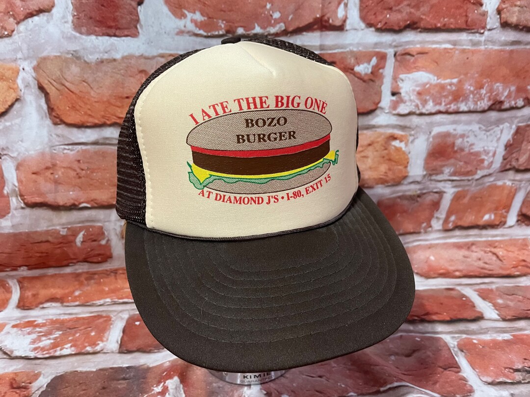 Vintage I Ate the Big One Bozo Burger Mesh Trucker Snapback Hat ...