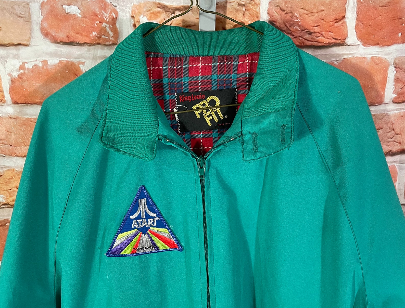 Vintage 80s Atari Teal Harrington Jacket Sz XL Video Game - Etsy