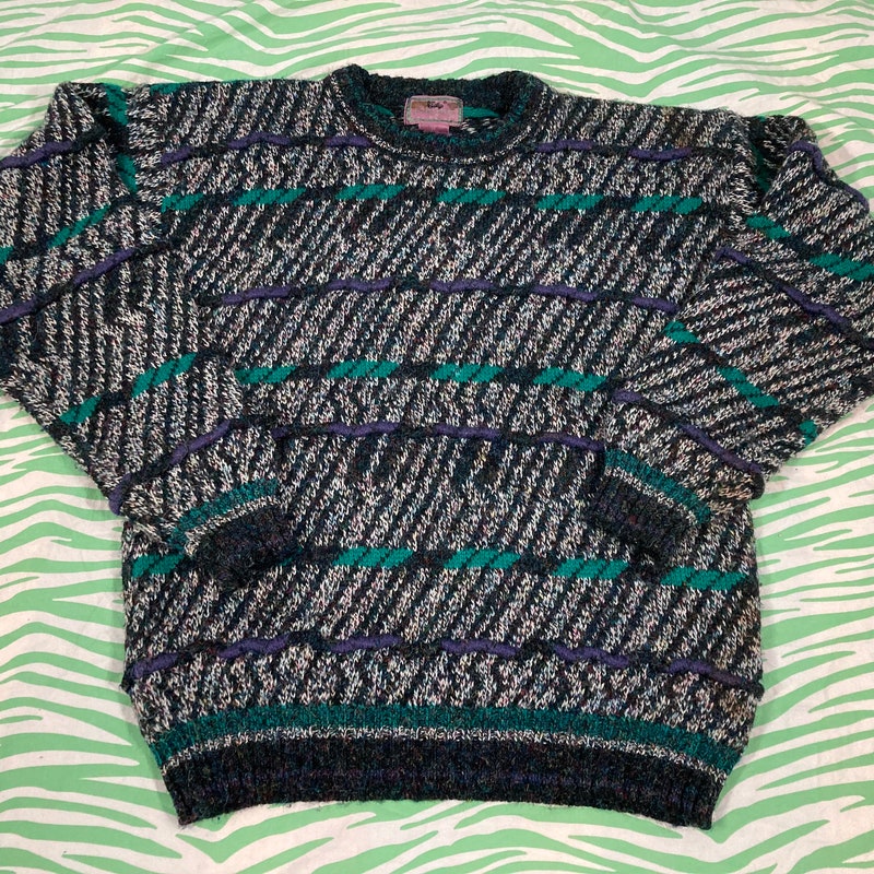 90s Colorful Sweater - Etsy
