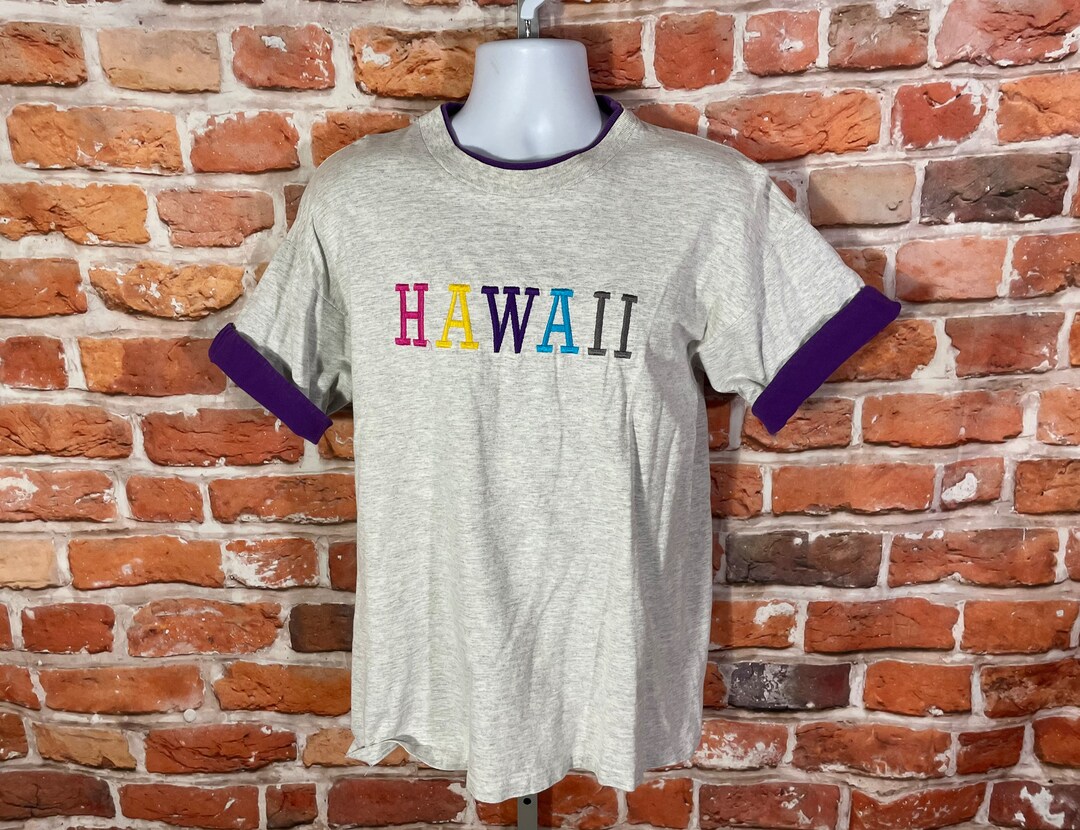 Vintage 90s Hawaii Layered Style Shirt - Sz XL/L - Grunge Emo Indie ...