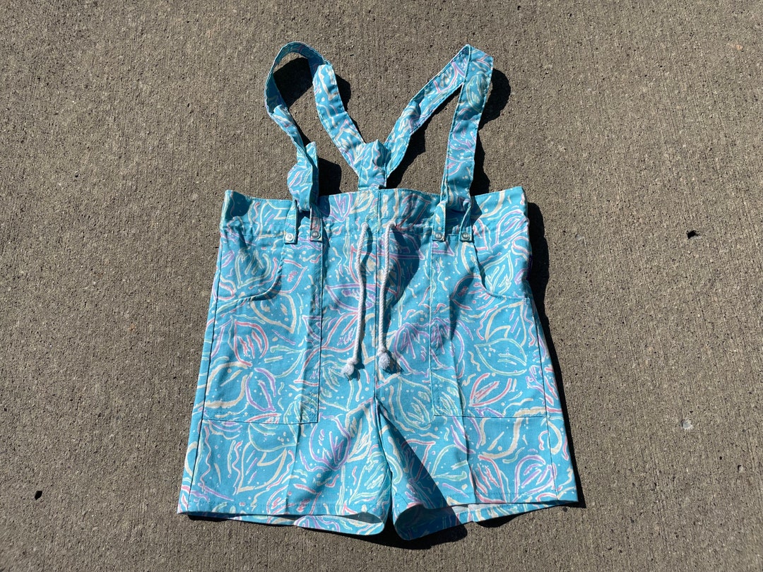 Vintage 80s Funky Tropical Oshkosh Bgosh Shortalls - Sz Youth/kids 12 ...