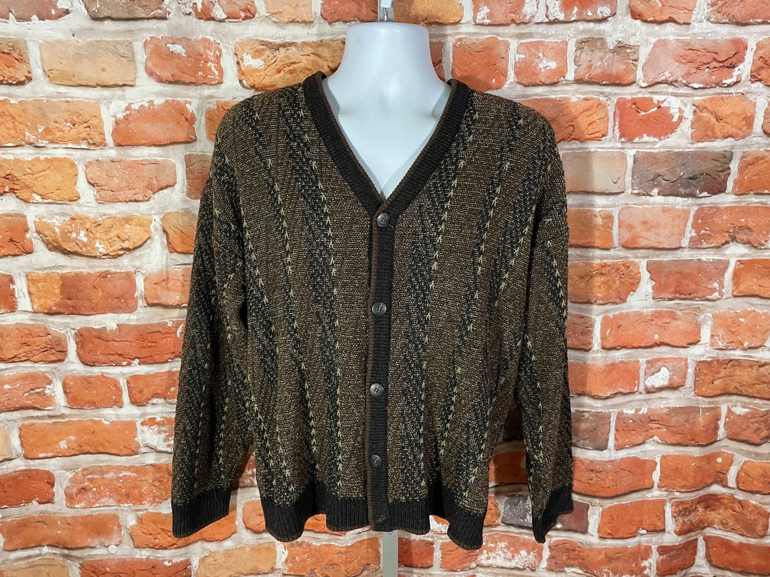 Vintage 90s Jantzen Cardigan Sweater Sz M Grandpa Emo Indie - Etsy