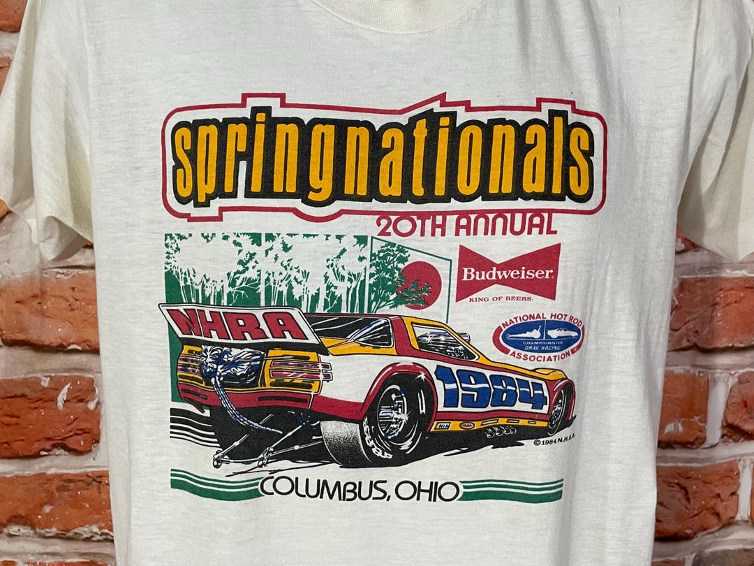 Vintage 1984 NHRH Budweiser Spring Nationals Drag Racing Shirt -sz M ...