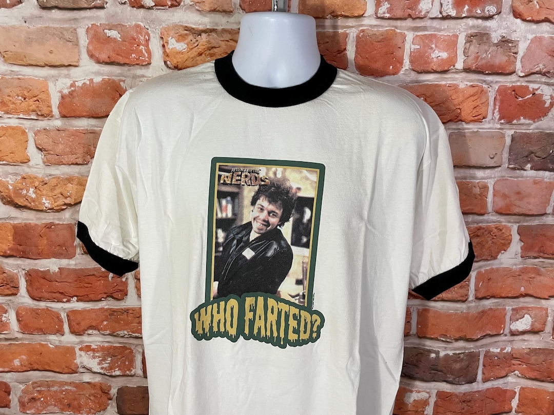 Vintage Who Farted Booger Revenge of the Nerds Junk Food Ringer Tee Sz ...