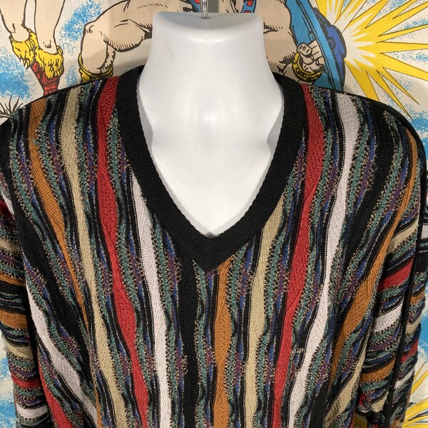 90s Colorful Sweater - Etsy