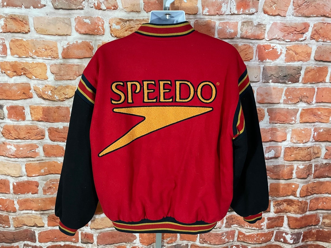 Vintage 90s Speedo Letterman Varsity Jacket fits L Wool Bomber Grunge ...