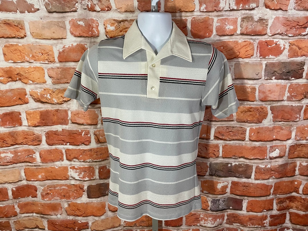 Vintage 70s Striped Polo Shirt - Sz M - Mod Emo Grunge Indie - Etsy
