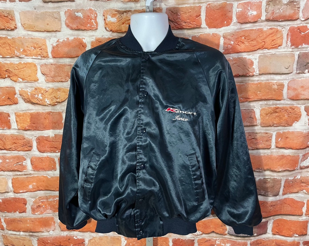 Vintage 80s K Mart Janice Satin Bomber Jacket - Fits M/L - Grunge Emo ...