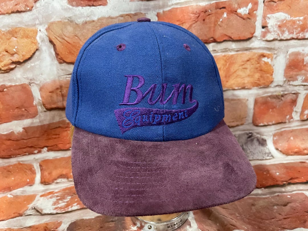 90s Bum Equipment Purple Snapback Hat With Suede Leather Bill - Etsy