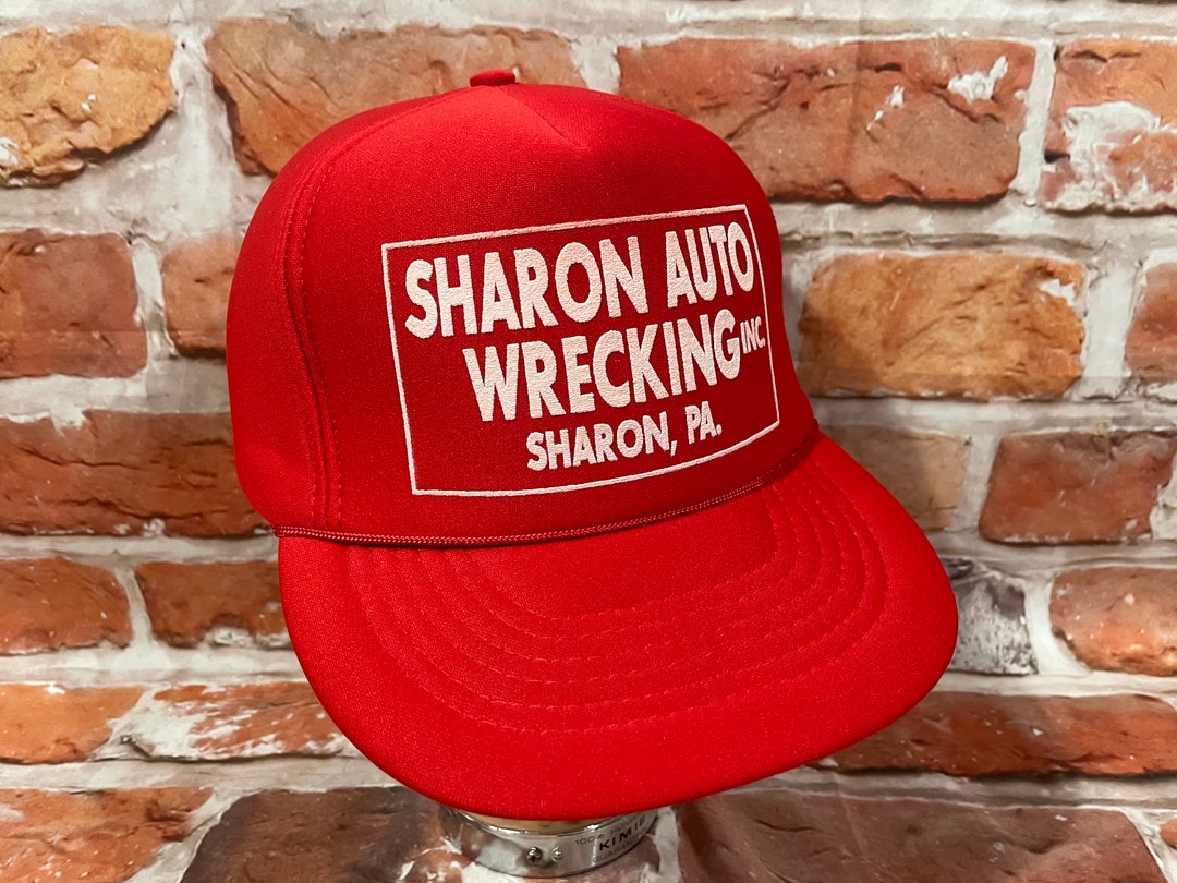 Vintage Sharon Auto Wrecking Foam Trucker Snapback Hat - Junk Yard ...